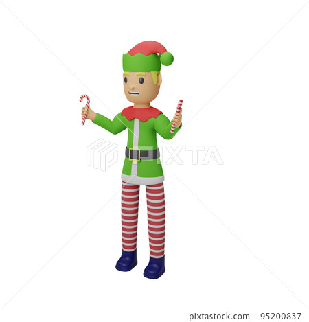 3d rendering of santa elves character with... - Stock Illustration ...