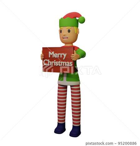 3d rendering of santa elves character with... - Stock Illustration ...