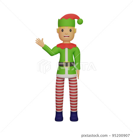 3d rendering of santa elves character with... - Stock Illustration ...