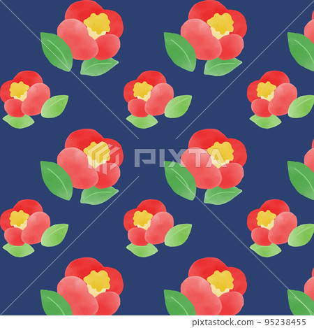 Camellia flower seamless pattern - Stock Illustration [95238455] - PIXTA