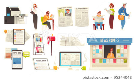 Newspaper Cartoon Set - Stock Illustration [95244048] - PIXTA