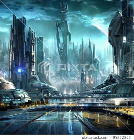 Gray Alien Capital City - Stock Illustration [95252895] - PIXTA