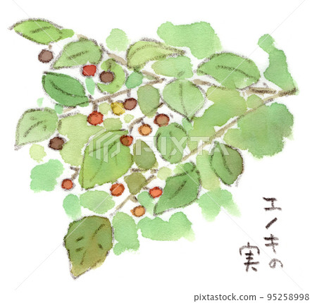 Autumn, watercolor illustration of colored... - Stock Illustration ...