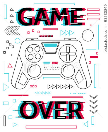 Game over poster. Video gaming joystick....-插圖素材 [95280849] - PIXTA圖庫