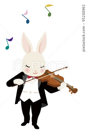 Rabbit player playing the violin - Stock Illustration [95288961] - PIXTA