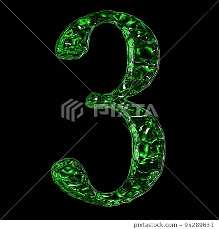 liquid green number 3 - Stock Illustration [95289631] - PIXTA