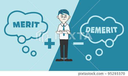 Businessman thinking about merits and demerits - Stock Illustration ...