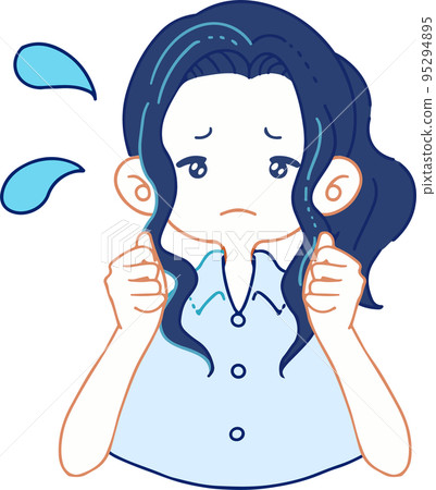 Vector illustration of a panicked/worried person - Stock Illustration ...