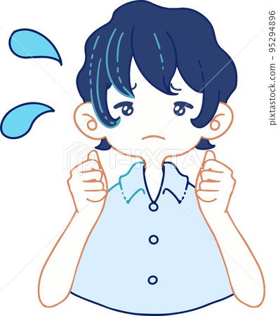 Vector illustration of a panicked/worried person - Stock Illustration ...