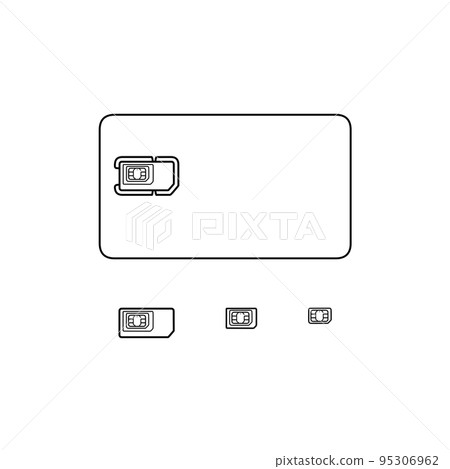 Multi-SIM, standard SIM, microSIM, nanoSIM (SIM... - Stock Illustration ...