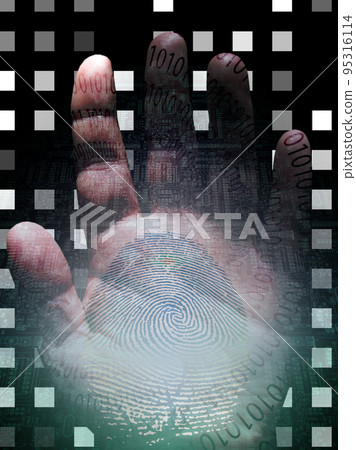 Human hand with binary code - Stock Illustration [95316114] - PIXTA