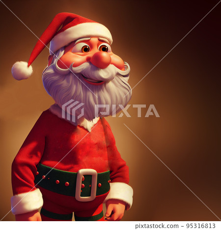 Cheerful 3d model of Santa claus, happy... - Stock Illustration ...