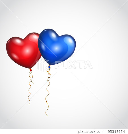Background with two balloons - Stock Illustration [95317654] - PIXTA