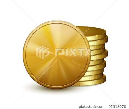 Stack of golden coins - Stock Illustration [95318078] - PIXTA