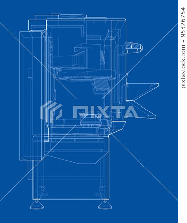 Metalworking CNC milling machine. Vector - Stock Illustration [95326754 ...