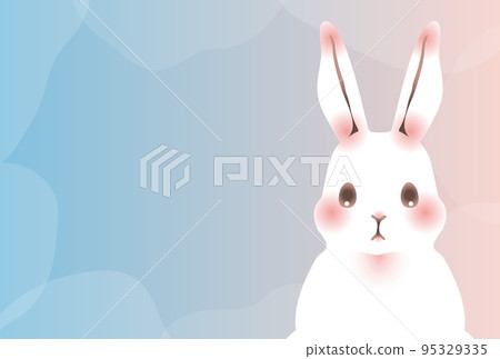Rabbit postcard Horizontal (Grade) - Stock Illustration [95329335] - PIXTA