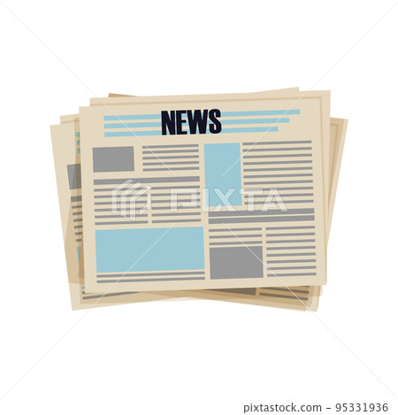 Newspaper pile, stack of magazine with rope in... - Stock Illustration ...