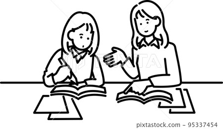 Image illustration of tutoring and individual... - Stock Illustration ...