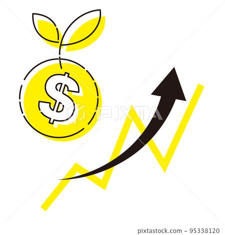 Image of dollar ($) currency and rising chart - Stock Illustration ...