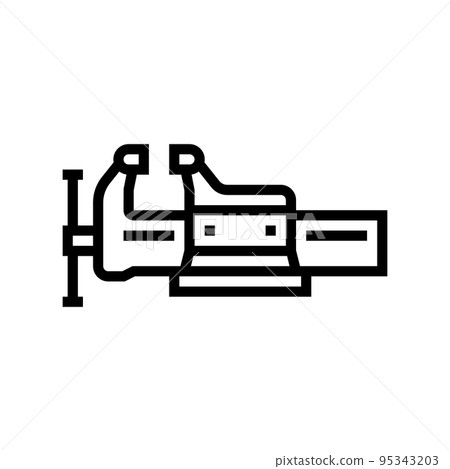 bench vice line icon vector illustration - Stock Illustration [95343203 ...