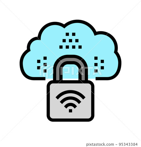 internet padlock color icon vector illustration - Stock Illustration ...