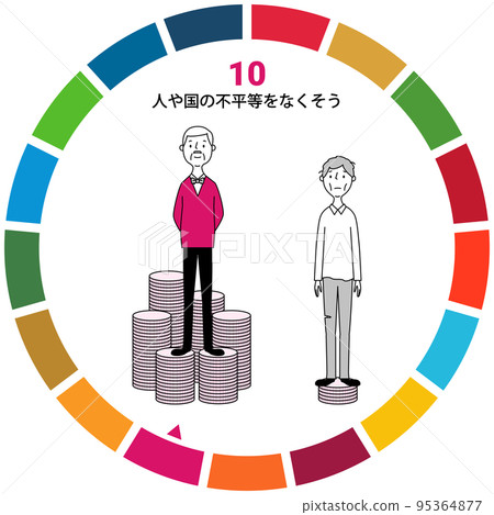SDGs Goal 10 Eliminate inequality between... - Stock Illustration ...