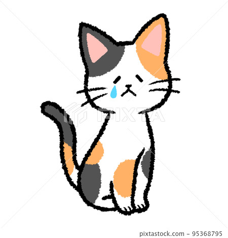 crying calico cat - Stock Illustration [95368795] - PIXTA