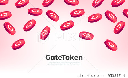 GateToken (GT) coin falling from the sky. GT... - Stock Illustration [95383744] - PIXTA