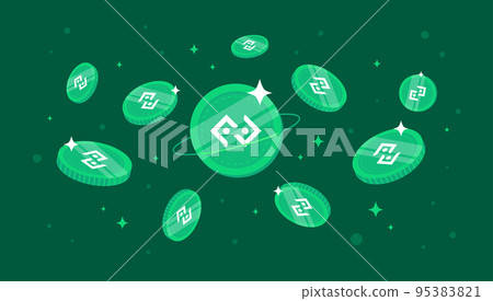 Bitkub Coin (KUB) coins falling from the sky.... - Stock Illustration ...