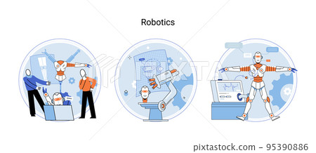Robotic industrial smart manufacture equipment,... - Stock Illustration ...