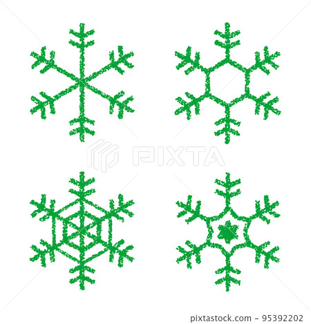 Crayon material snowflake set decoration - Stock Illustration [95392202 ...
