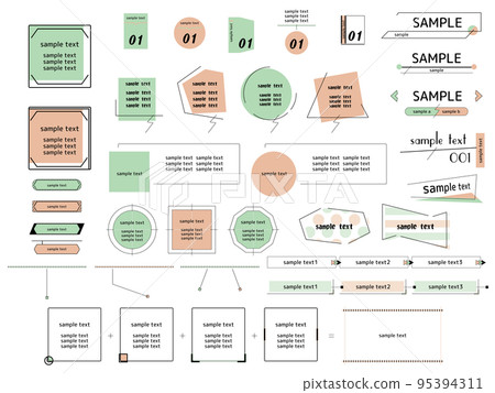 Collection of simple headlines and frames pink... - Stock Illustration ...