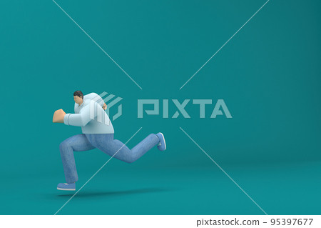 cartoon character wearing jeans white long... - Stock Illustration ...
