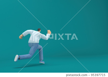 cartoon character wearing jeans white long... - Stock Illustration ...