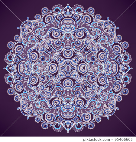 round leaf purple pattern - Stock Illustration [95406605] - PIXTA