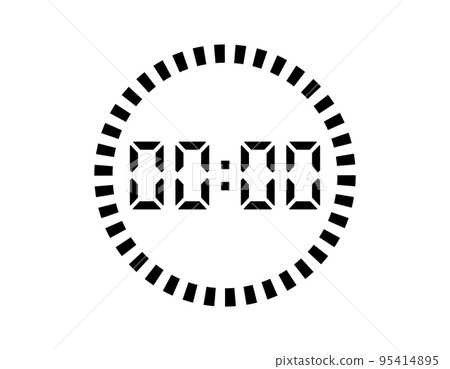 Digital number clock face vector illustration - Stock Illustration ...