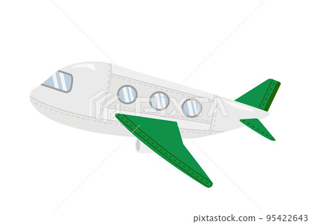 Illustration of an airplane with green wings - Stock Illustration ...