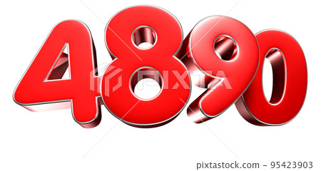 Rounded red number 4890. - Stock Illustration [95423903] - PIXTA