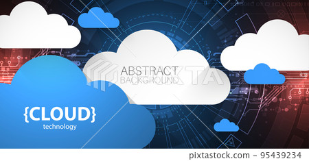 Cloud computing concept. Abstract technology... - Stock Illustration ...