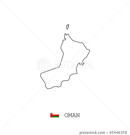 Oman vector map outline, line, linear. Oman... - Stock Illustration ...