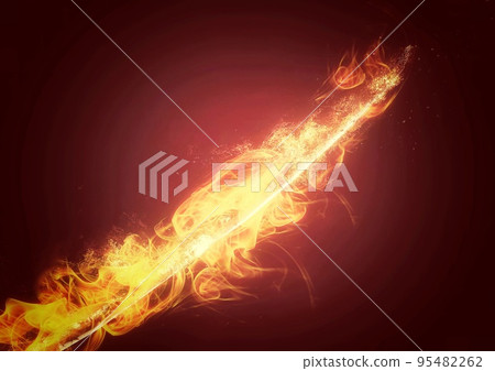 3d illustration of a knife with burning flames - Stock Illustration ...
