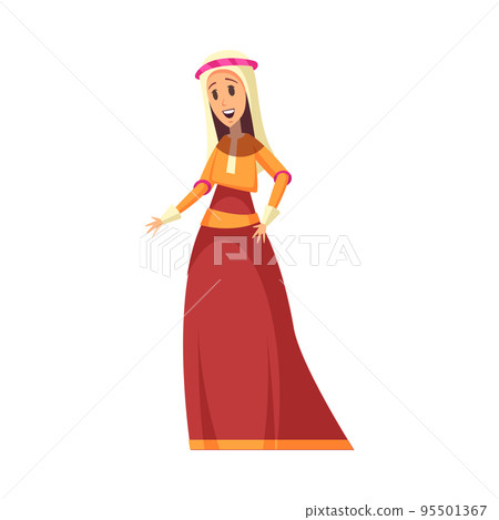 Cartoon Medieval Woman - Stock Illustration [95501367] - PIXTA
