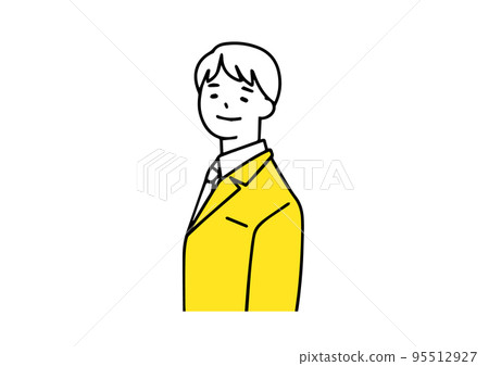 Illustration of a man in a suit looking back... - Stock Illustration ...