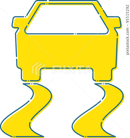 Car slip slide down icon pictogram yellow... - Stock Illustration ...