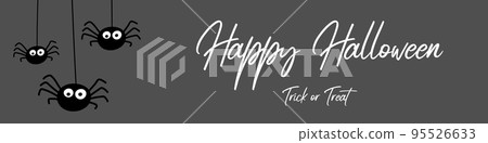 Concept of Halloween banner with spiders. Vector-插圖素材 [95526633] - PIXTA圖庫