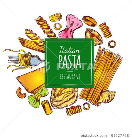 Italian Pasta Restaurant Label - Stock Illustration [95527758] - PIXTA