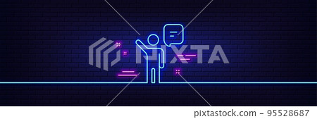 Neon light glow effect. Agent talk line icon.... - Stock Illustration ...