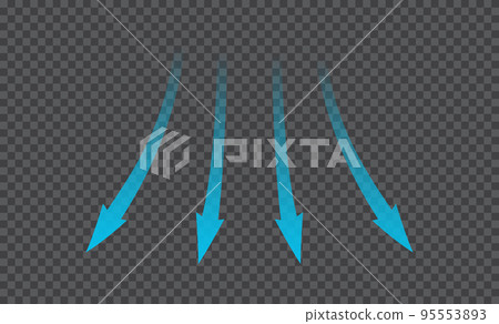 Air flow. Blue arrows showing direction of air... - Stock Illustration ...