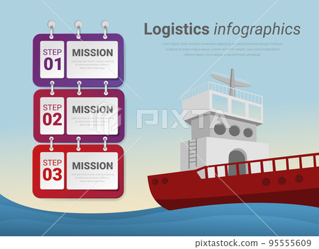 Ship Infographic design element, Logistics and...-插圖素材 [95555609] - PIXTA圖庫