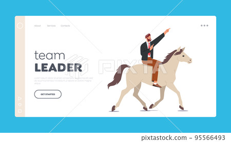 Team Leader Landing Page Template. Businessman... - Stock Illustration ...